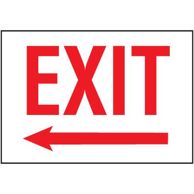 Cold Adhesion Safety Labels - Exit (W/ Left Arrow)|Seton Canada | Seton.ca