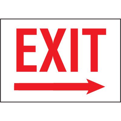 Cold Adhesion Safety Labels - Exit (W/ Right Arrow)|Seton Canada | Seton.ca