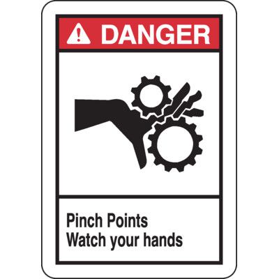 ANSI Danger Sign - Pinch Points Watch Your Hands | Emedco