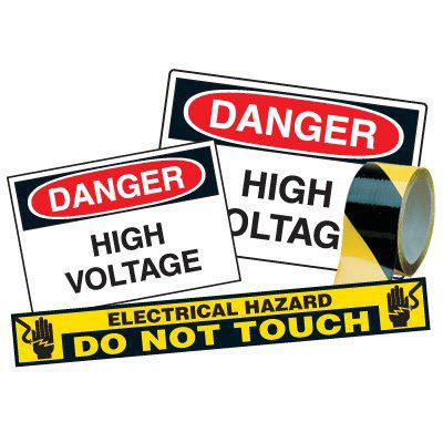 Danger High Voltage Signs | OSHA Compliant Safety Warnings | Emedco