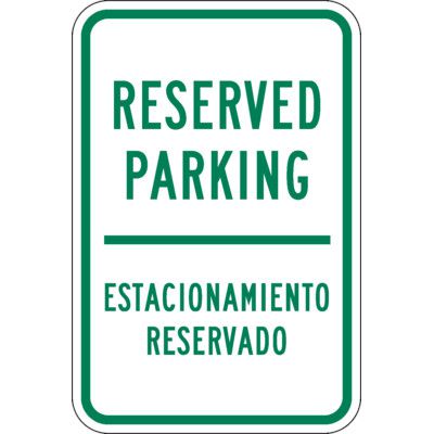 Reserved Parking Signs - Reserved Parking (Bilingual)|Seton Canada ...