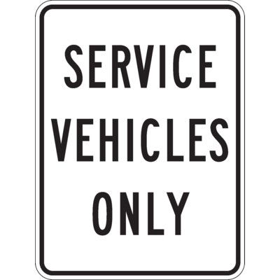 Reflective Traffic Reminder Signs - Service Vehicles Only | Seton