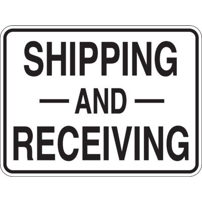 Shipping And Receiving Sign - Black on White | Emedco