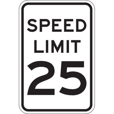 25 MPH Reflective Speed Limit Signs - MUTCD Compliant | Seton