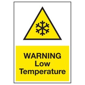 Cold Adhesion Safety Labels - Warning Low Temperature (W/ Graphic ...