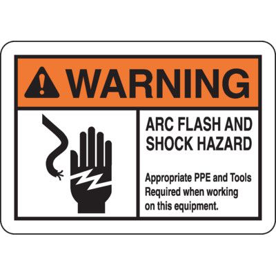 Arc Flash Signs - Warning Arc Flash And Shock Hazard Appropriate PPE ...