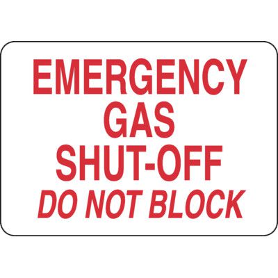 Emergency Gas Shut-Off Sign | Emedco