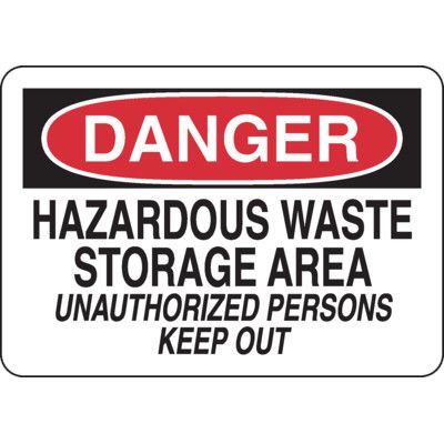 Danger Signs - Hazardous Waste Storage Keep Out | Emedco