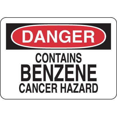 Danger Signs - Contains Benzene Cancer Hazard | Emedco