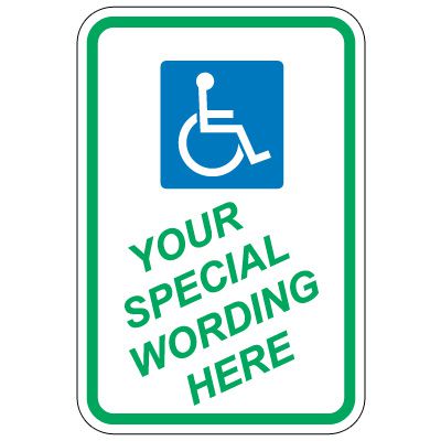 Semi-Custom Worded Handicap Parking Signs | Seton Canada | Seton.ca