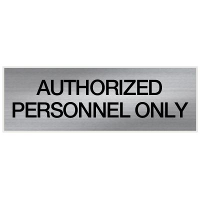 Authorized Personnel Only - Engraved Standard Worded Signs | Emedco