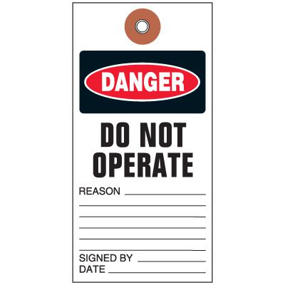 Do Not Operate Tags, Danger Do Not Operate Tags | Emedco