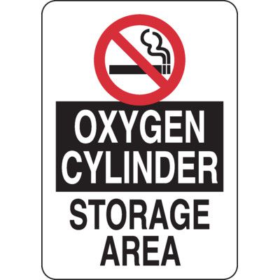 No Smoking Signs - Oxygen Cylinder Storage Area | Emedco