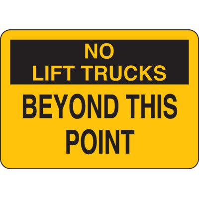 No Lift Trucks Safety Sign, Forklift & Warehouse Safety Signs | Emedco