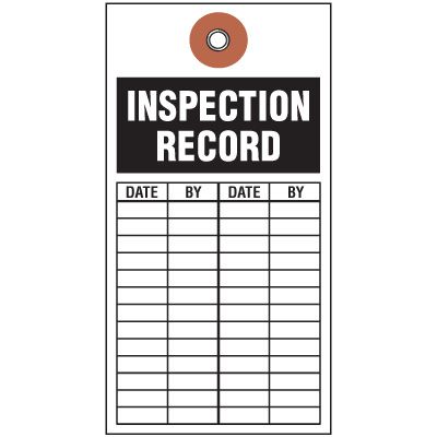 Tyvek Inspection Record Tag | Emedco