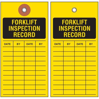 Forklift Inspection Tyvek Tag | Seton | Seton