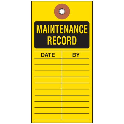 Tyvek Maintenance Record Tags | Emedco