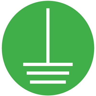 Electrical Symbol Labels On A Roll - Grounding Stickers | Seton
