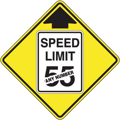 Semi-Custom Reduced Speed Ahead Sign, Speed Limit Signs | Emedco