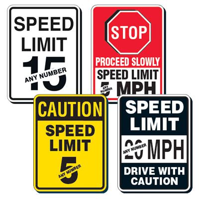 Semi-Custom Reflective Speed Limit Traffic Signs | Emedco