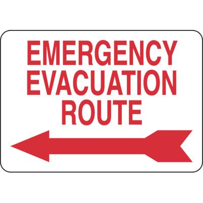 Emergency Evacuation Route Safety Sign, Exit, Fire & Emergency Signs ...