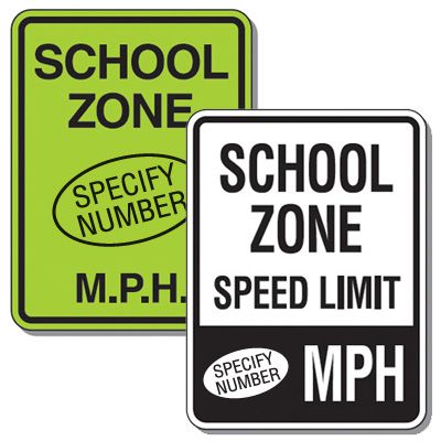 Semi-Custom School Zone Speed Limit Signs, School Zone Sign | Emedco