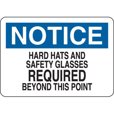 Notice Hard Hat And Eye Protection Required - PPE Sign | Seton | Seton