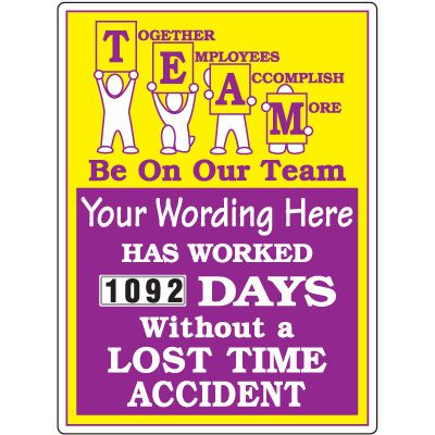 Custom Team Scoreboard, Motivational Job Safety Scoreboards | Emedco