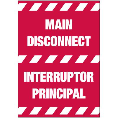 Electrical Warning Labels - Main Disconnect (Bilingual) | Seton.ca