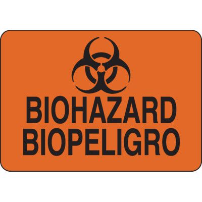 Bilingual Biohazard Sign | Emedco