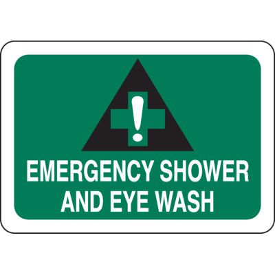 Emergency Shower & Eyewash - First Aid Sign | Seton | Seton