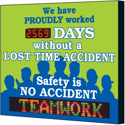 Proudly Worked Without A Lost Time Accident Scoreboard | Electronic ...