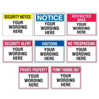 Semi-Custom Security Signs | Seton