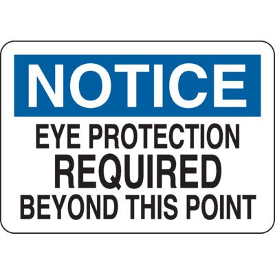 Eye Protection Required Beyond Point Sign | Emedco