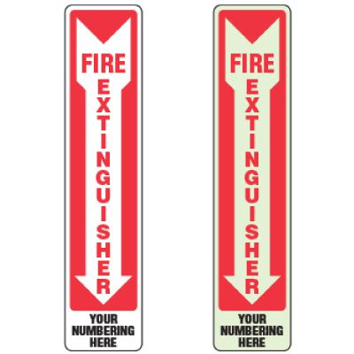 Semi-Custom Slim-Line Fire Extinguisher Sign, Custom Sign | Emedco