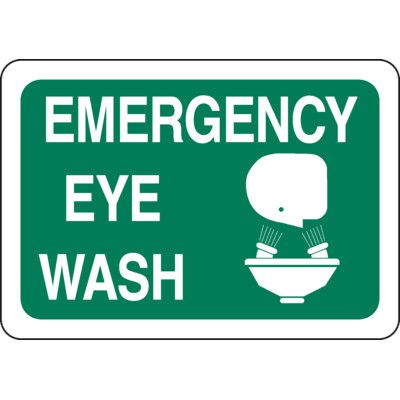 Emergency Eye Wash W/ Eye Wash Graphic - First Aid Sign | Seton | Seton
