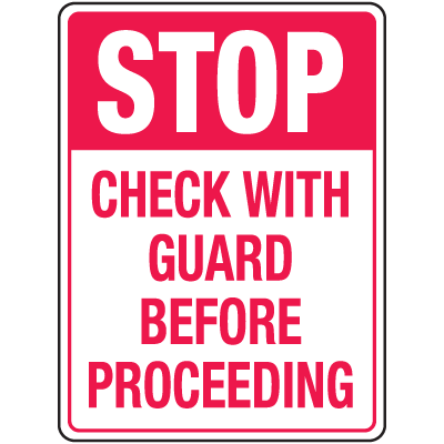 Automatic Gate Security Signs - Check With Guard|Seton Canada