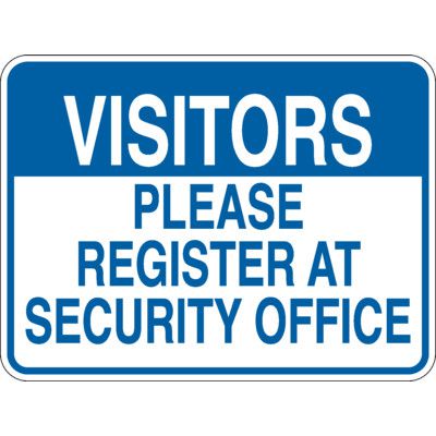 Visitor Signs - Register At Security Office | Seton