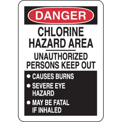Danger Chlorine Hazard Area - Industrial Chemical Warning Sign | Seton ...