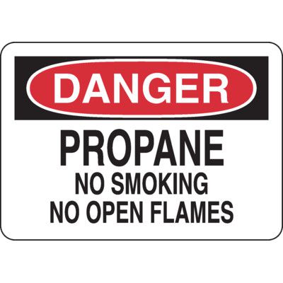Danger Propane No Smoking - Industrial Chemical Warning Sign | Seton ...