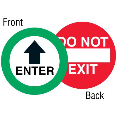 Double-Sided Door Decal - Enter/Do Not Exit | Emedco