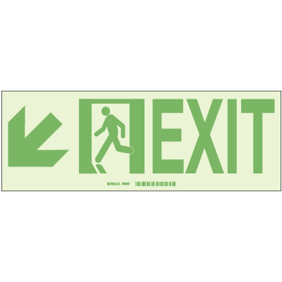 Running Man Exit Signs | NFPA Compliant & Glow-in-the-Dark | Emedco