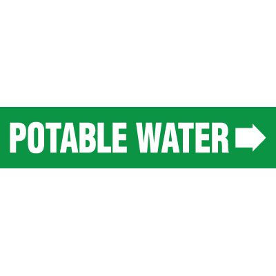 Potable Water (Arrow Right) Wrap Around Adhesive Markers | Emedco
