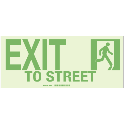 Exit To Street - Hi-Intensity Photoluminescent Signs (10Pk) | Seton.ca