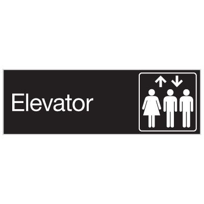 Elevator - Engraved Graphic Room Signs | Seton