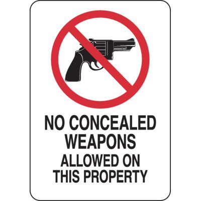No Concealed Weapons Sign | Emedco