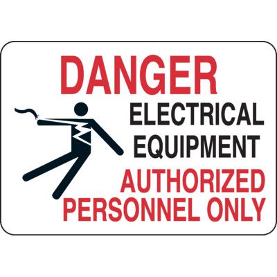 Danger Electrical Equipment With Graphic - Electrical Safety Signs ...