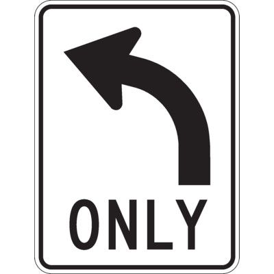 Reflective Left or Right Curve Only Sign | Seton Canada | Seton.ca