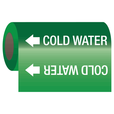 Adhesive Pipe Markers-On-A-Roll - Cold Water | Seton Canada | Seton.ca