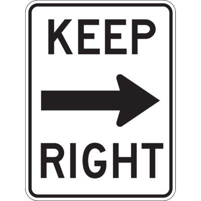 Keep Right Arrow Sign | Emedco